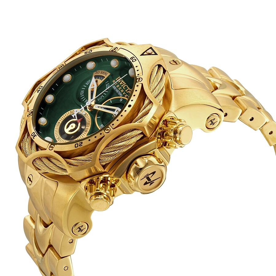 Invicta Reserve Green Dial Men's Gold-tone Chronograph Watch 27700 ...