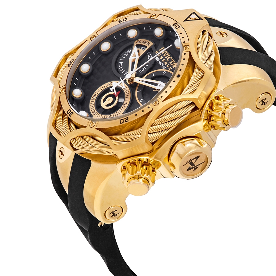 Invicta Reserve Gunmetal Chronograph Dial Men's Rubber Watch 27705 ...