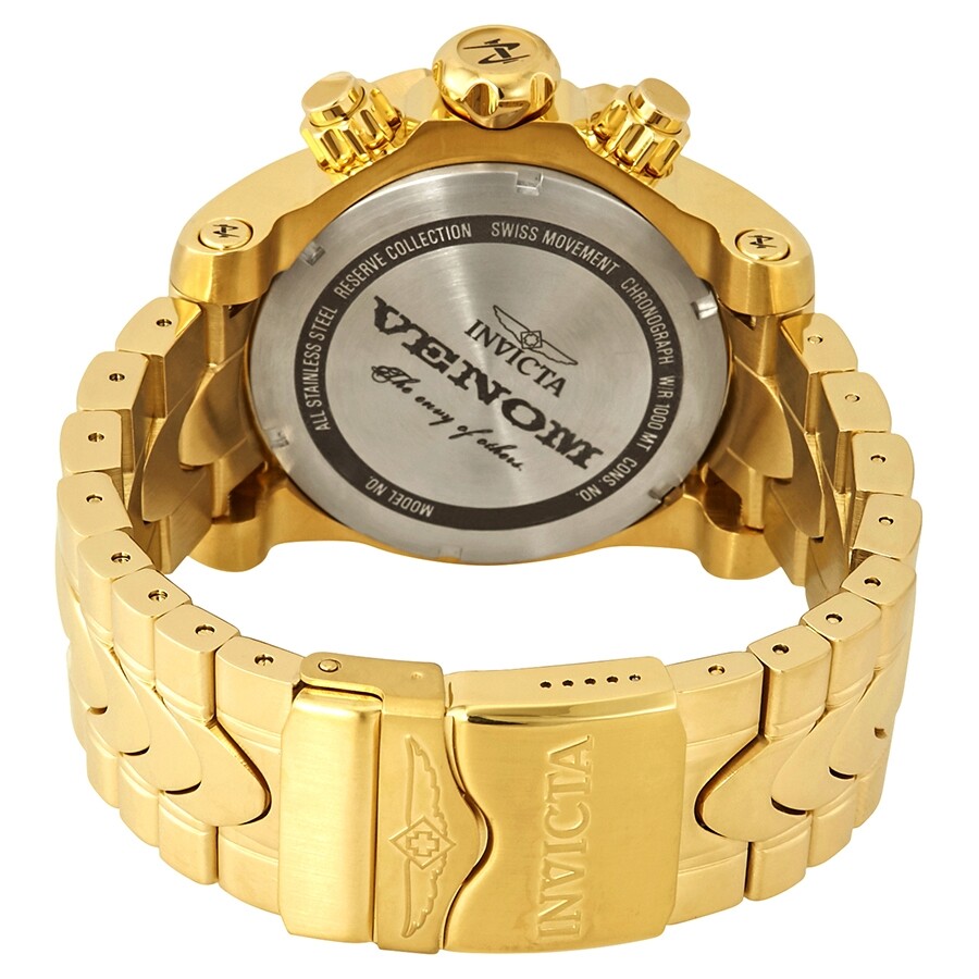 Invicta Reserve Gunmetal Dial Men's Gold Tone Chronograph Watch 27699 ...