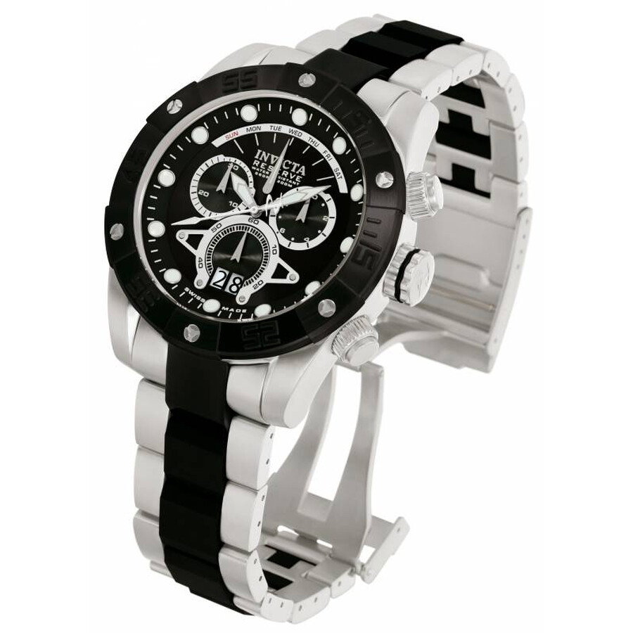 Invicta Reserve Leviathan II Chronograph Black Dial Stainless Steel and ...