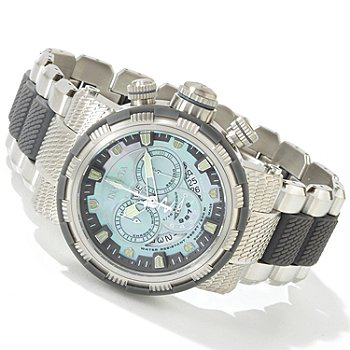 Invicta Reserve Light Blue Dial Stainless Steel and Rubber Men's Watch ...