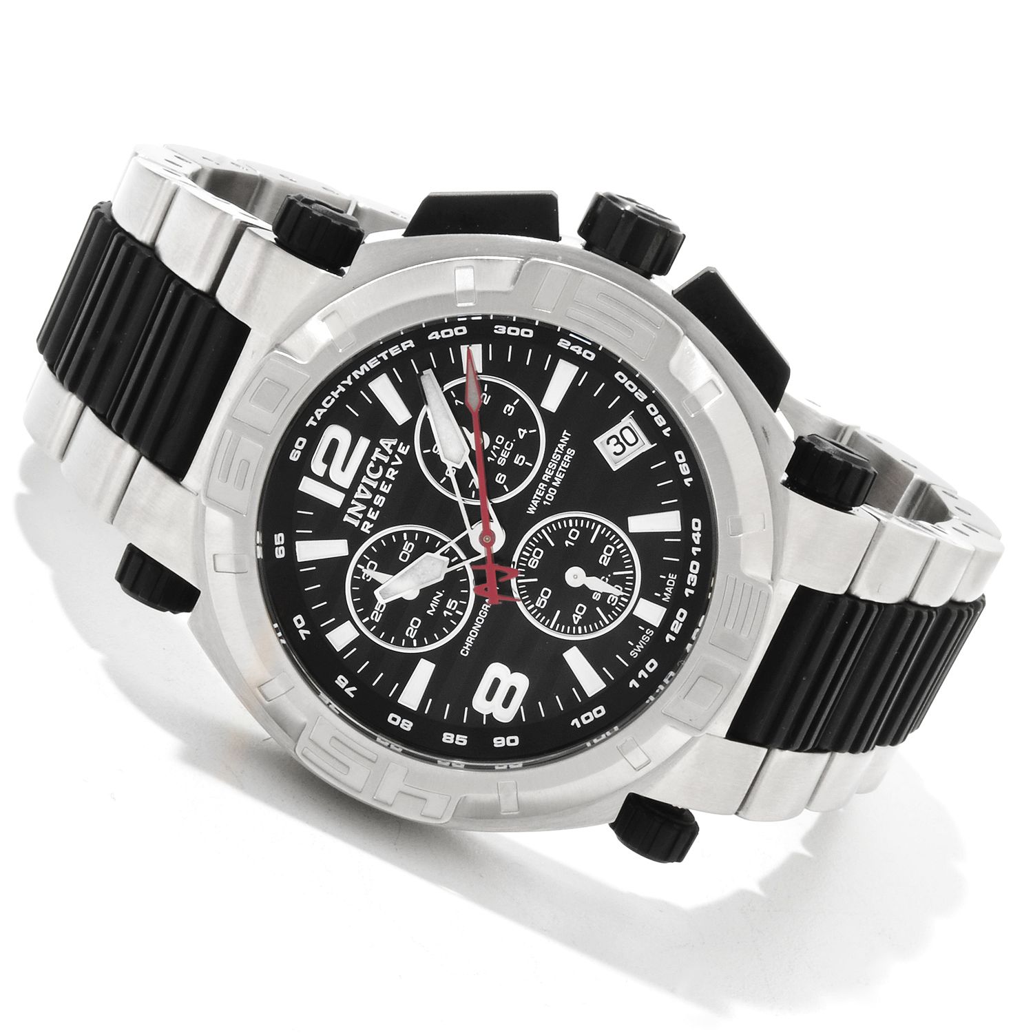 Invicta Reserve Ocean Hawk Chronograph Black Dial Stainless Steel Men's ...