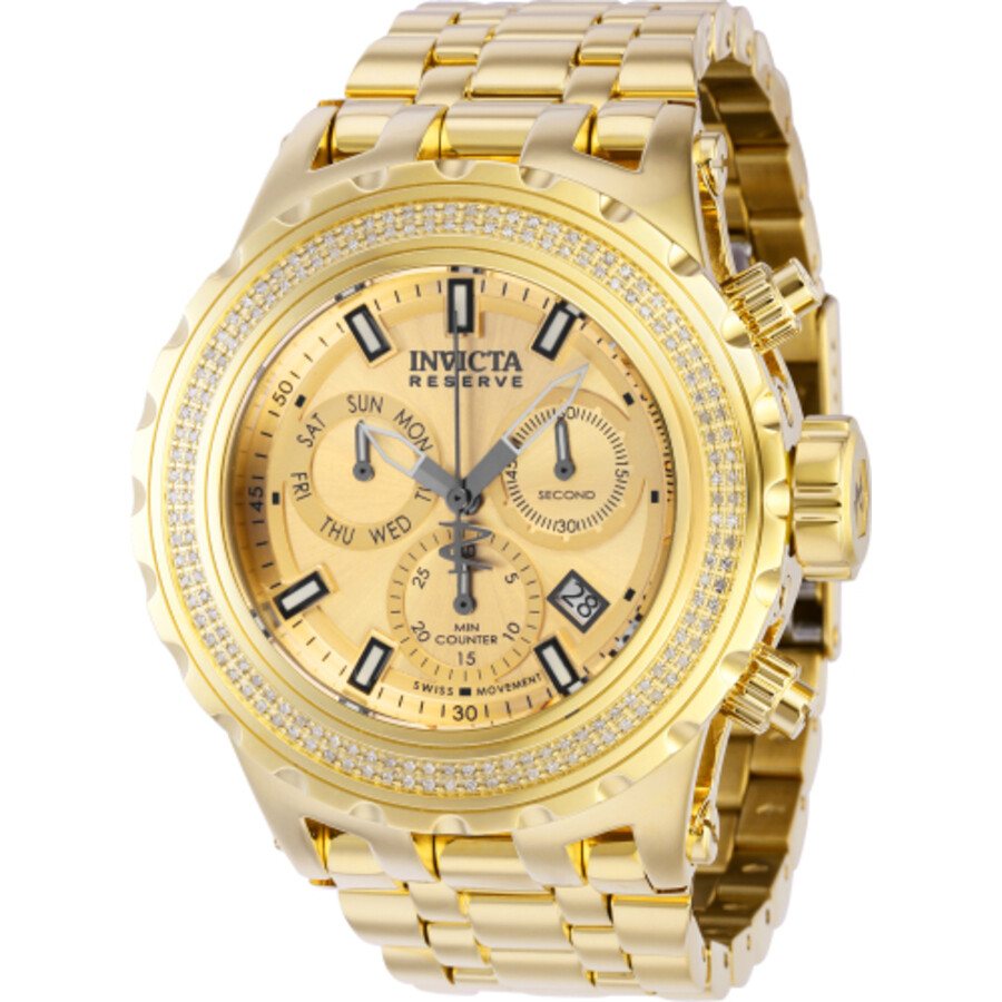 Invicta Reserve Specialty Subaqua Chronograph Quartz Diamond Gold Dial ...