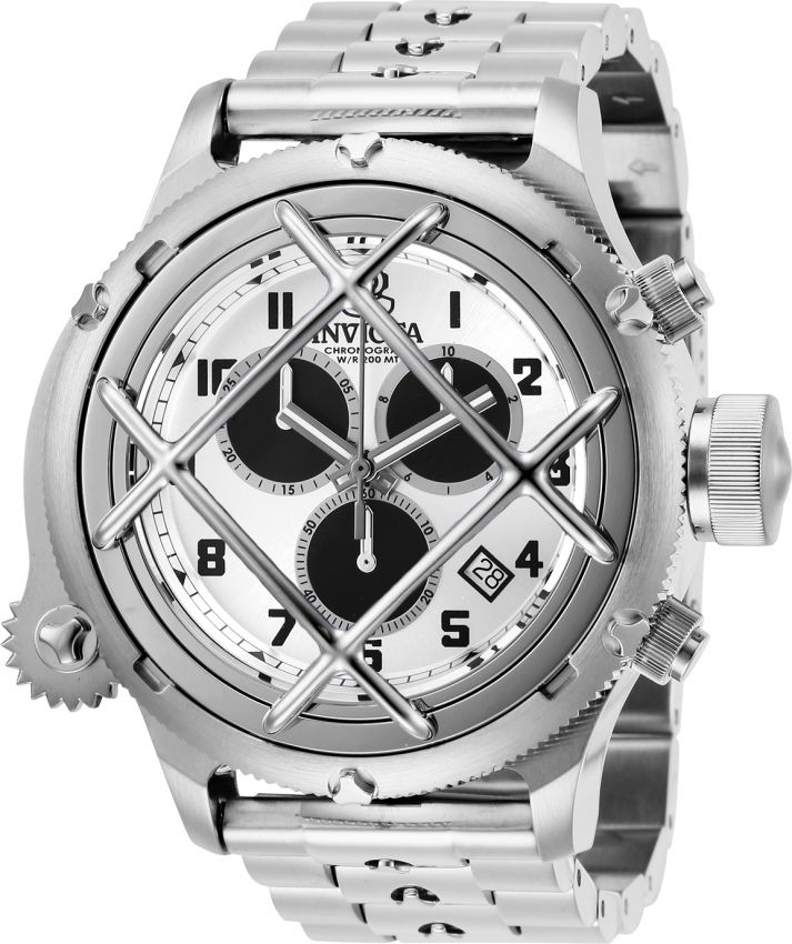 Invicta Russian Diver Chronograph Quartz Silver Dial Men's Watch 27715 ...