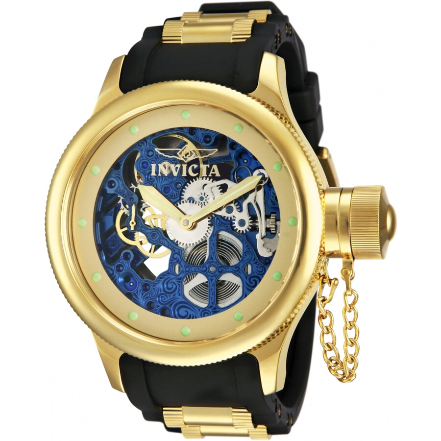 Invicta Russian Diver Gold Skeleton Dial Men's Watch 80119 886678131358 ...