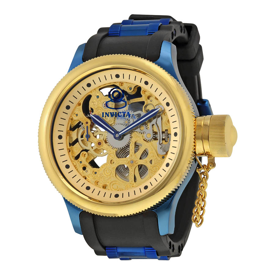 Invicta Russian Diver Mechanical Black Polyurethane Men's Watch 17269 ...