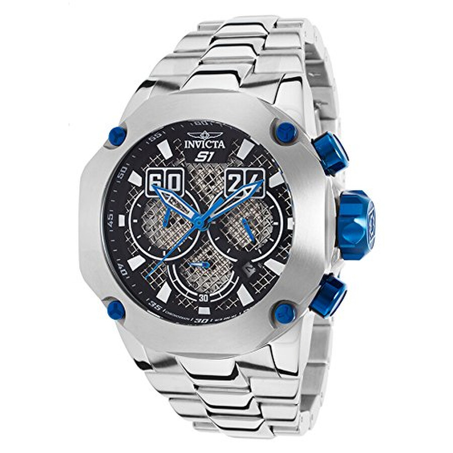 Invicta S1 Rally Chronograph Black Dial Stainless Steel Men's Watch ...