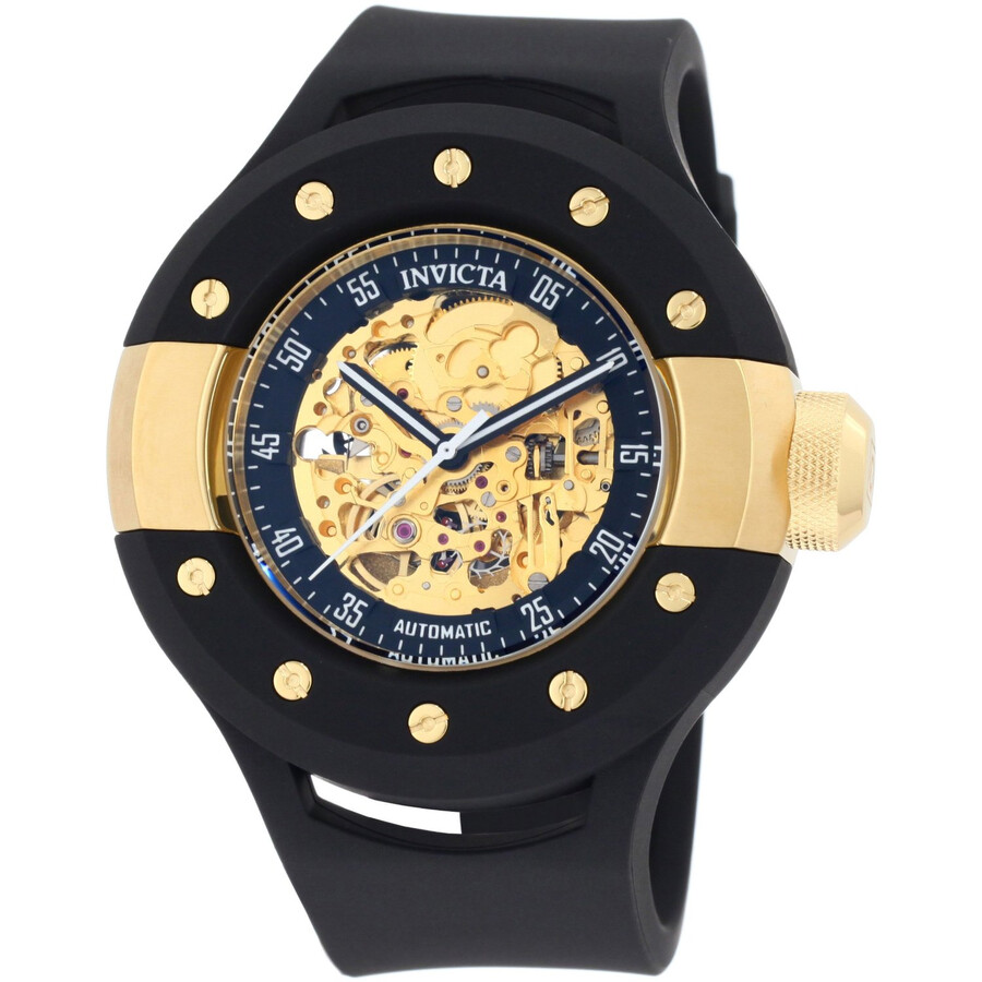 Invicta S1 Skeleton Dial Black Rubber Automatic Men's Watch 0868 ...