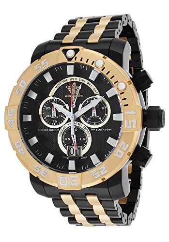 Invicta Sea Base Chronograph Black Dial Two-Tone Men's Watch 14255 ...