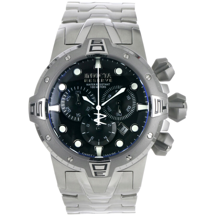 Invicta Sea Excursion Black Dial Chronograph Stainless Steel Watch 0641 ...
