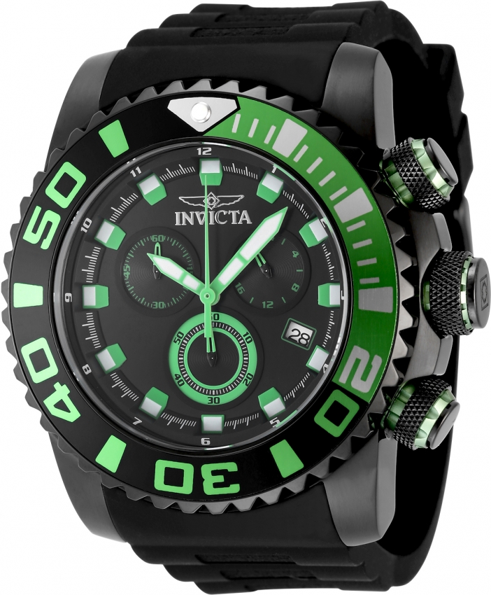 Invicta Sea Hunter Chronograph GMT Quartz Black Dial Men's Watch 48985 ...