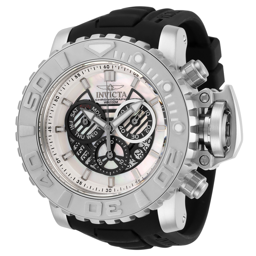 Invicta Sea Hunter Chronograph Quartz White Mother of Pearl Dial Men's ...