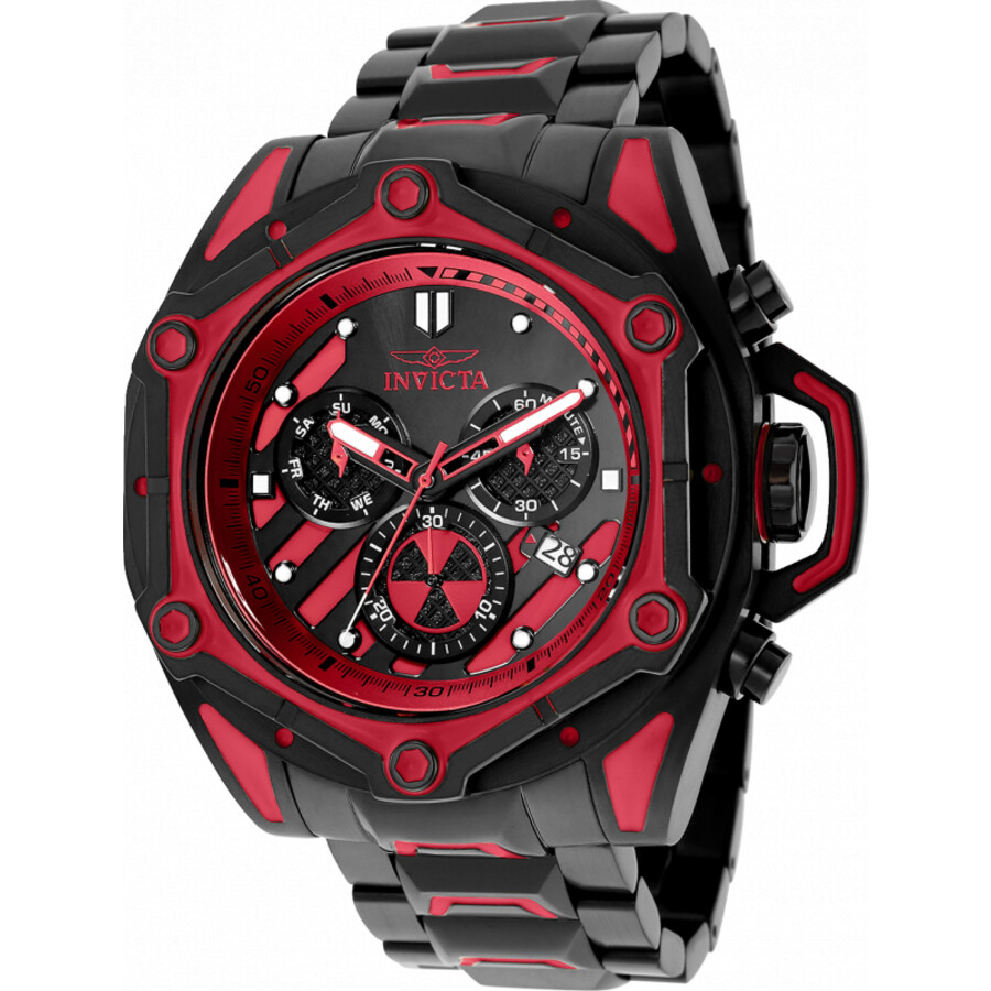 Invicta Sea Monster Chronograph Quartz Black and Red Dial Men's Watch ...