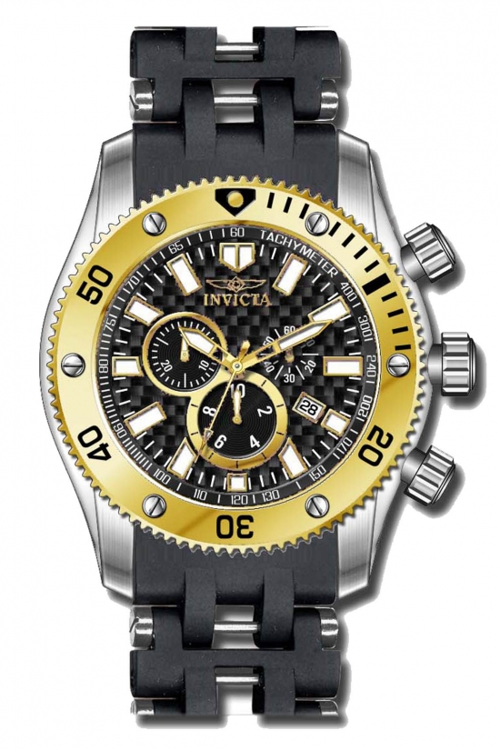 Invicta Sea Spider Chronograph Black Carbon Fiber Dial Stainless Steel ...