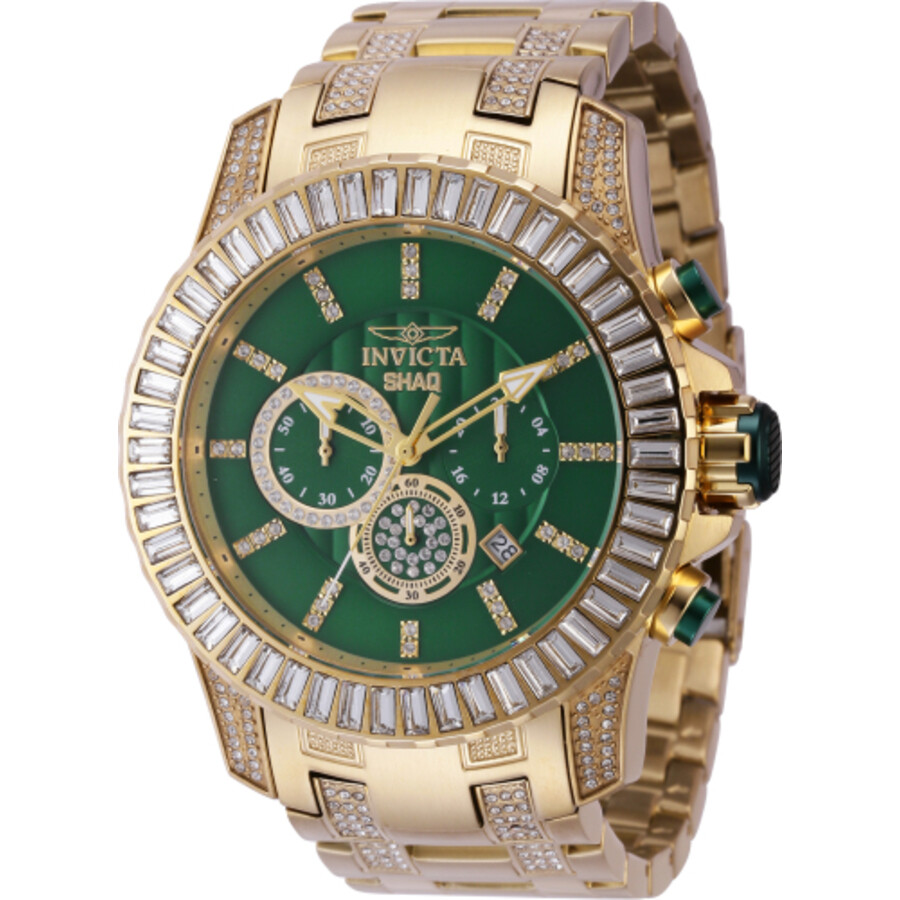 Invicta Shaq Chronograph GMT Quartz Crystal Green Dial Men's Watch ...