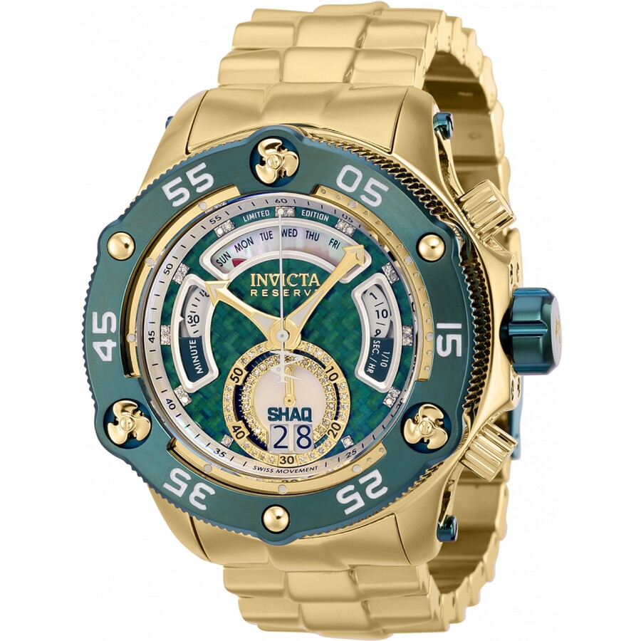 Invicta SHAQ Chronograph Quartz Diamond Green Dial Men's Watch 37496 ...