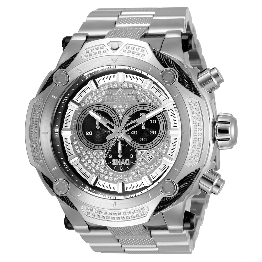 Invicta SHAQ Chronograph Quartz Diamond Silver Dial Men's Watch 33671 ...