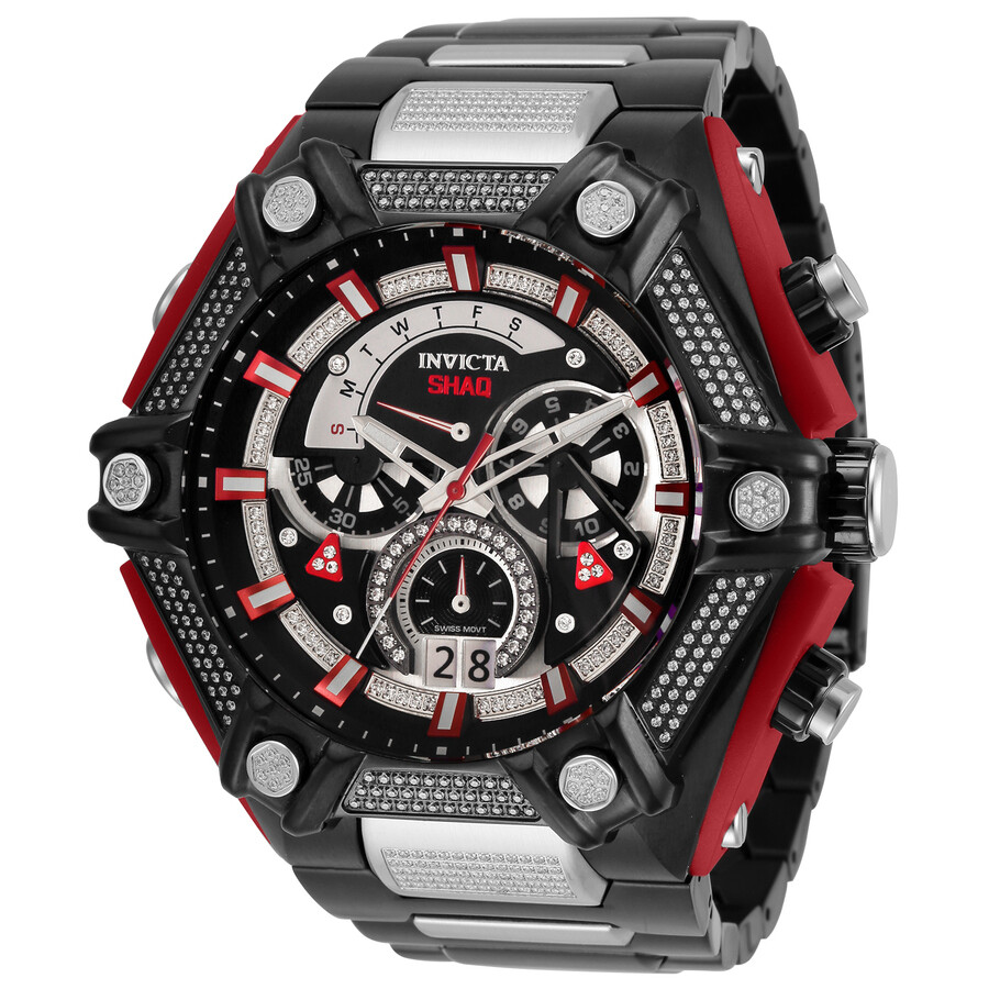 Invicta SHAQ Chronograph Quartz Diamond Silver Dial Men's Watch 33686 ...