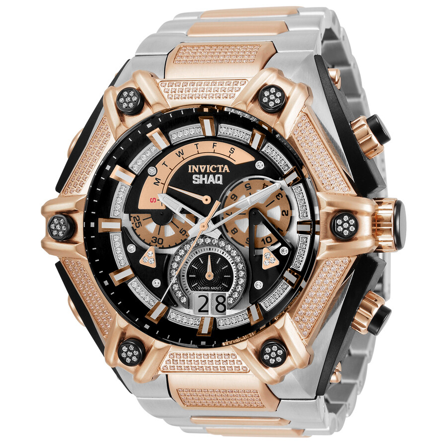 Invicta SHAQ Chronograph Quartz Diamond Silver Dial Men's Watch 33688 ...