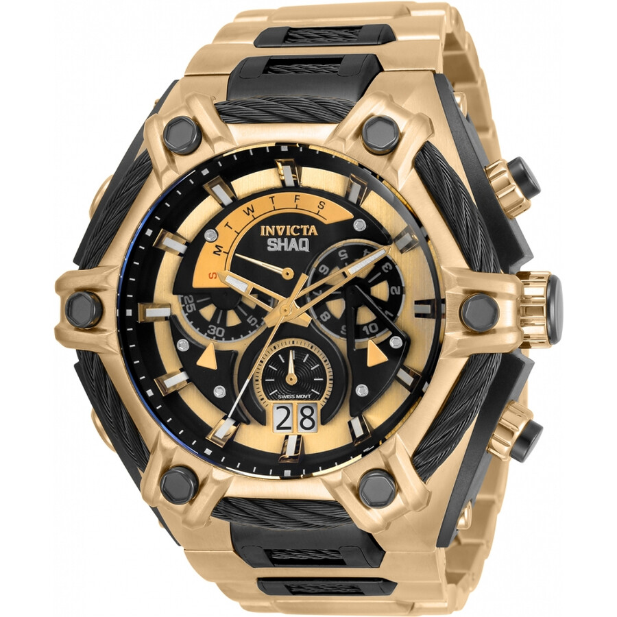 Invicta SHAQ Chronograph Quartz Gold Dial Men's Watch 33681 ...