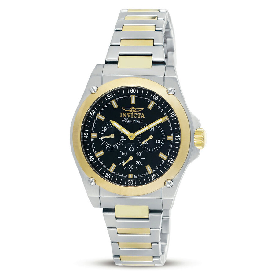 Invicta Signature II Black Dial Two Tone Men's Watch 7312 843836073127 ...