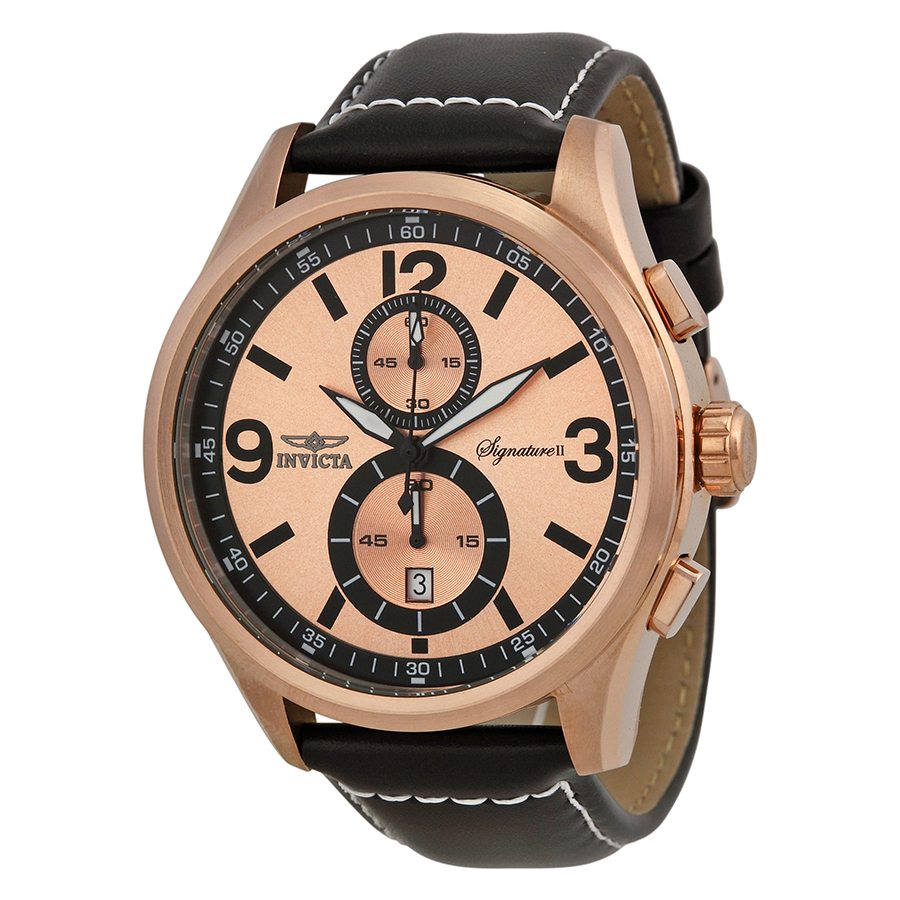 Invicta Signature II Chronograph Elegant Rose Dial Men's Watch 7418 ...