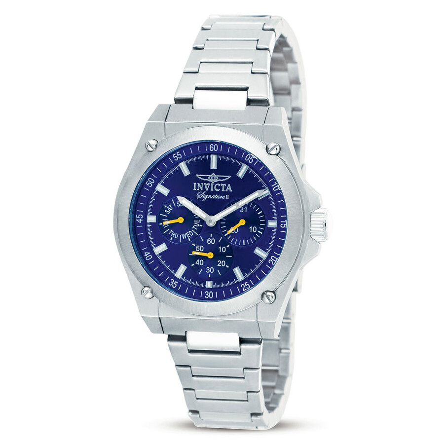 Invicta Signature II Multi-function Blue Dial Stainless Steel Men's ...