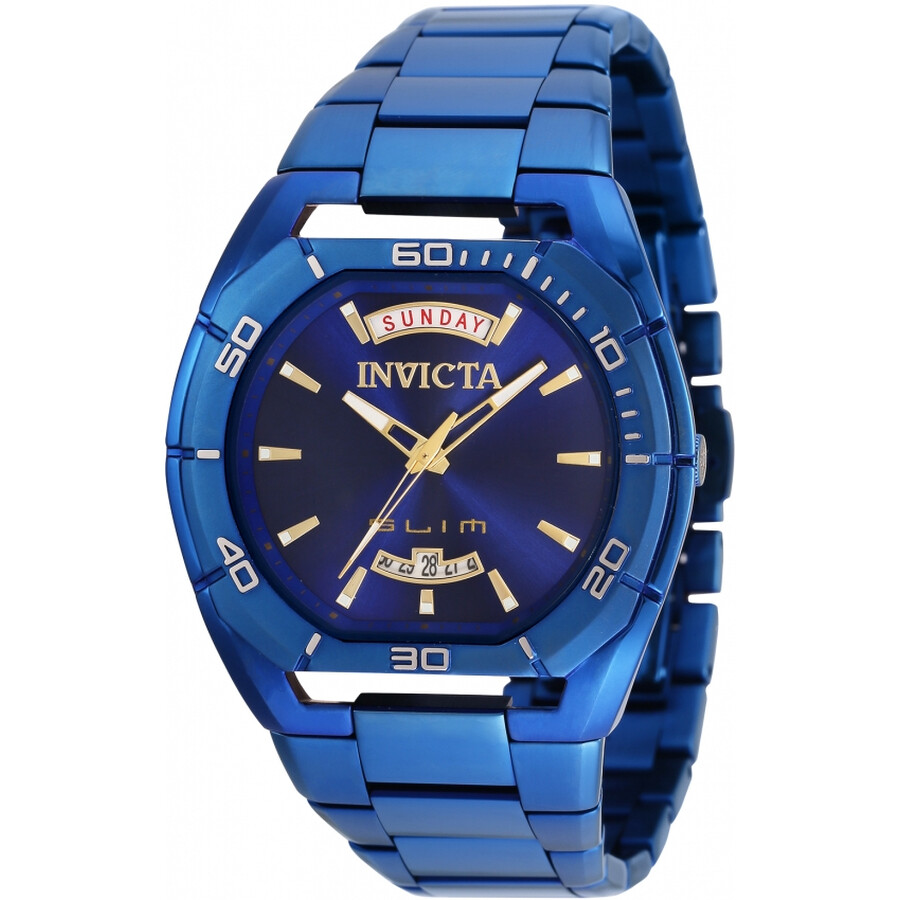 Invicta Slim Quartz Blue Dial Ladies Watch 36376 886678444380 - Watches ...