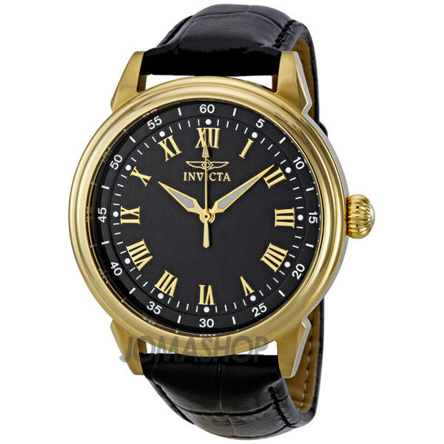 Invicta Specialty Black Dial Leather Strap Men's Watch 11391 ...