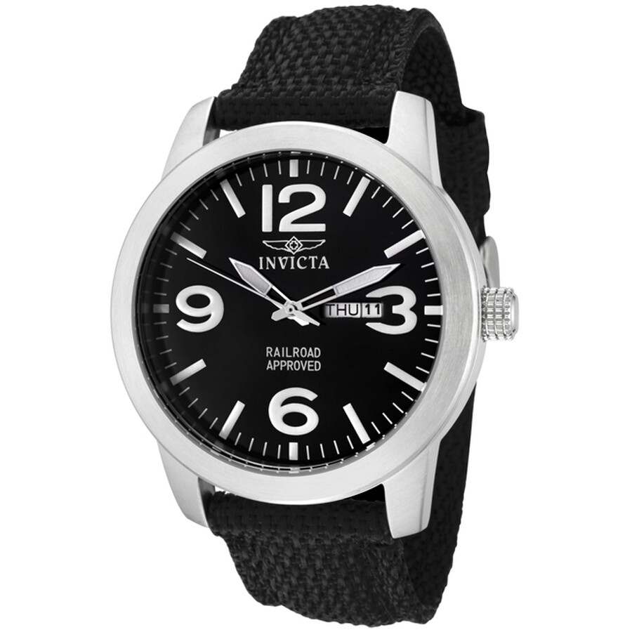 Invicta Specialty Black Dial Stainless Steel Men's Watch 1046 ...