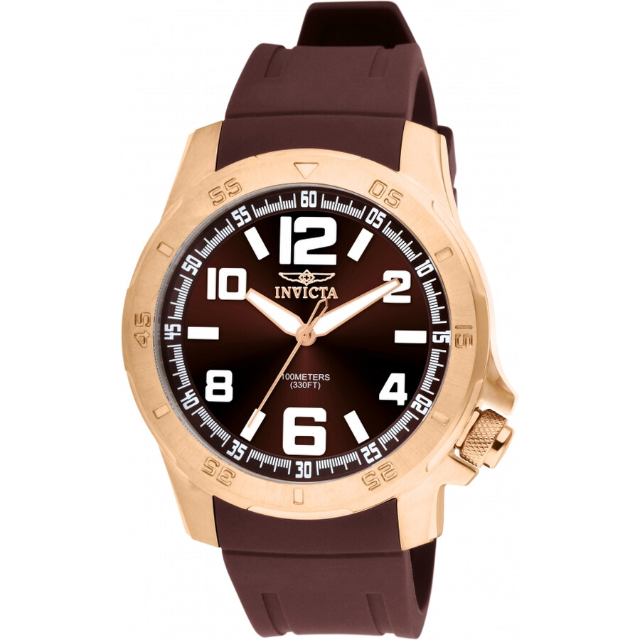 Invicta Specialty Brown Dial Rose Gold-Tone Stainless Steel Men's Watch ...