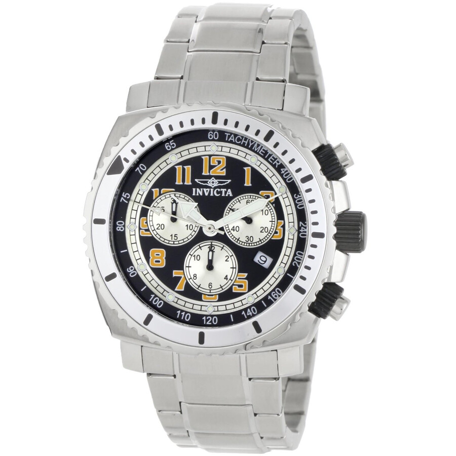 Invicta Specialty Chronograph Black Dial Stainless Steel Men's Watch ...