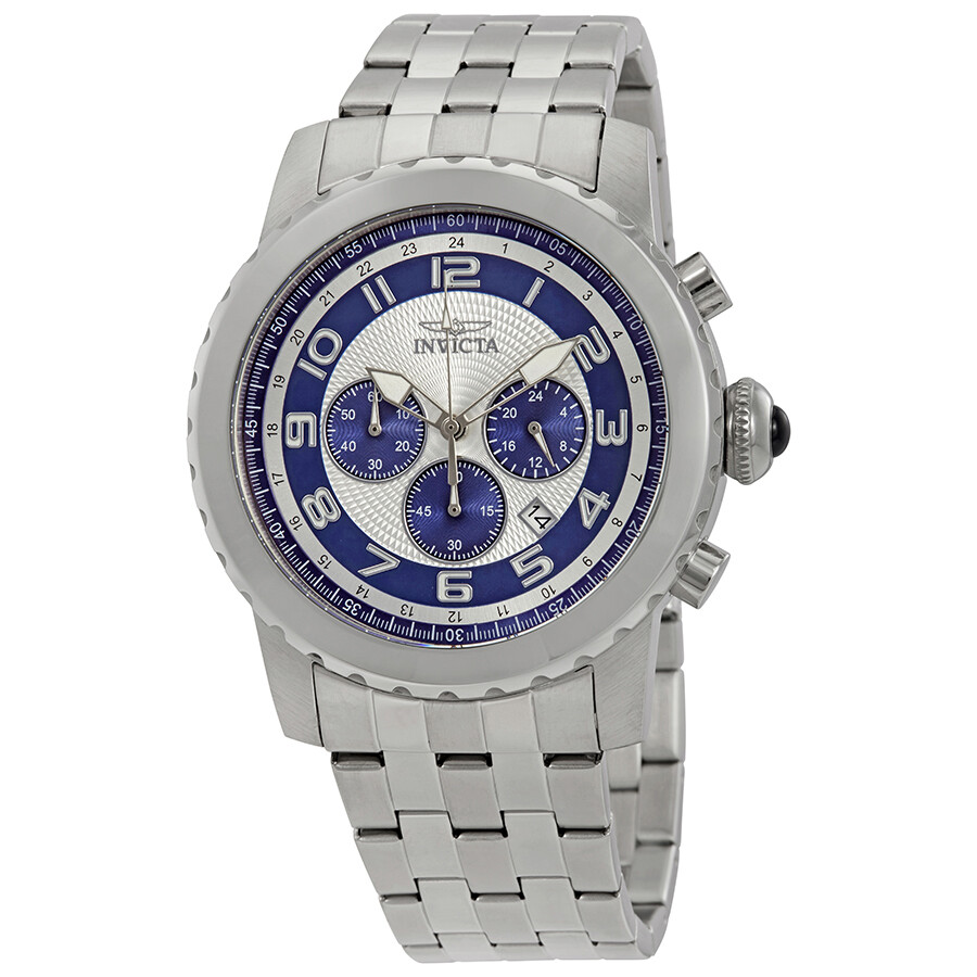 Invicta Specialty Chronograph Blue and Silver Dial Men's Watch 19462 ...