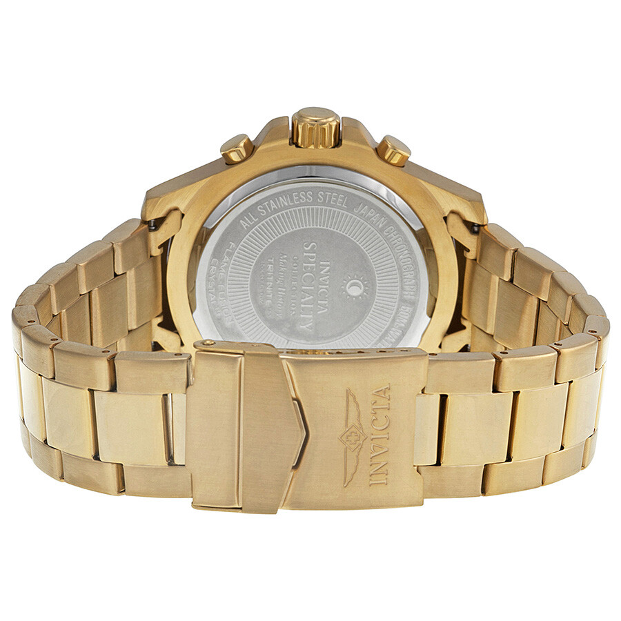 Invicta Specialty Chronograph Gold Dial Gold-tone PVD Stainless Steel ...