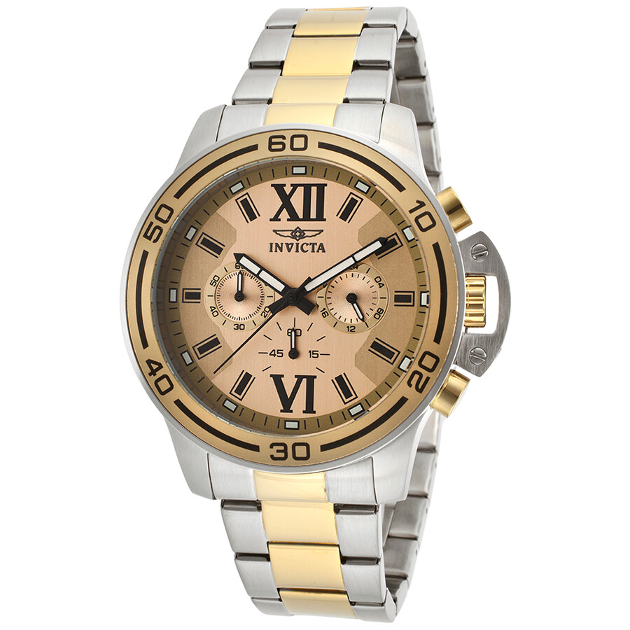 Invicta Specialty Chronograph Gold Dial Men's Watch 15058 886678183487 ...