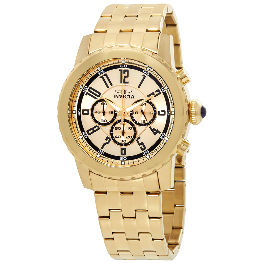 Invicta Specialty Chronograph Gold Dial Men's Watch 19465 886678239399 ...