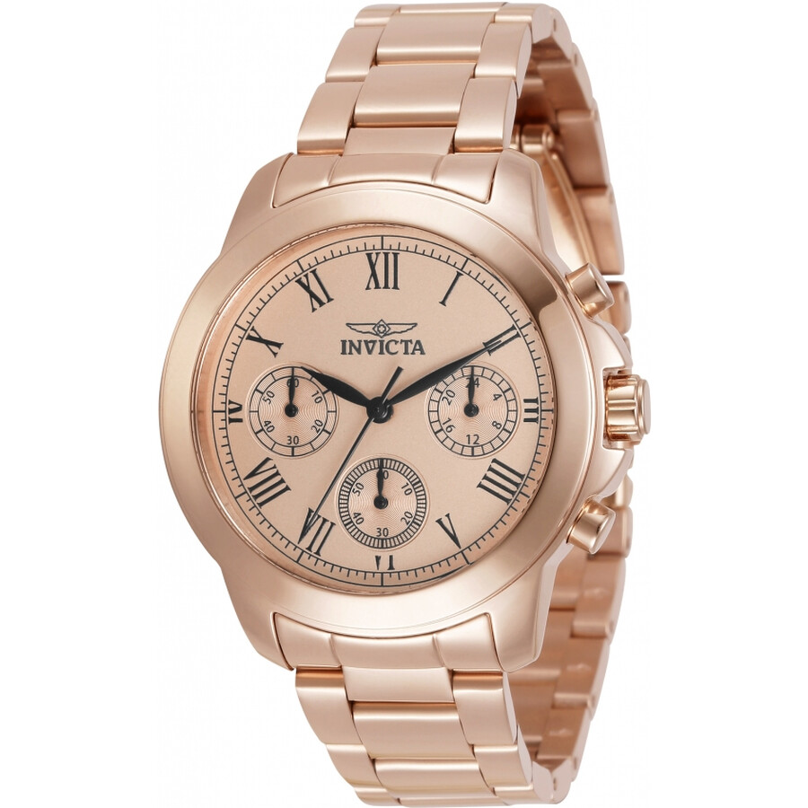 Invicta Specialty Chronograph Quartz Rose Gold Dial Ladies Watch 34422 ...