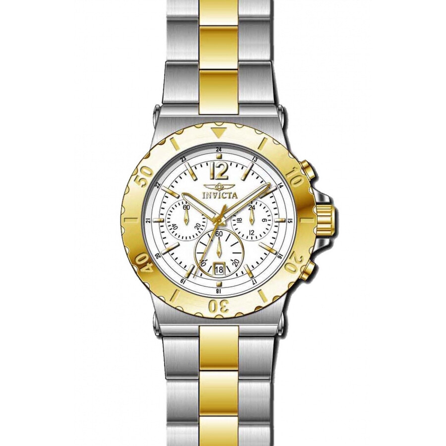 Invicta Specialty Chronograph White Dial Two-tone Men's Watch 14856 ...