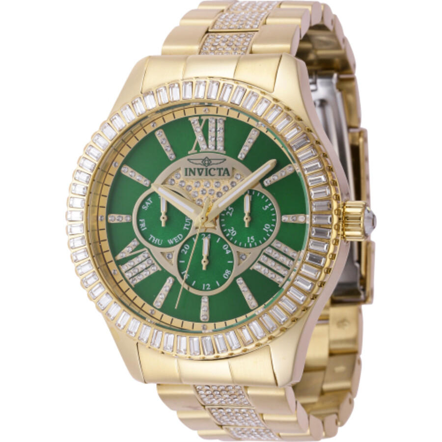 Invicta Specialty GMT Quartz Crystal Green Dial Men's Watch 44252 ...