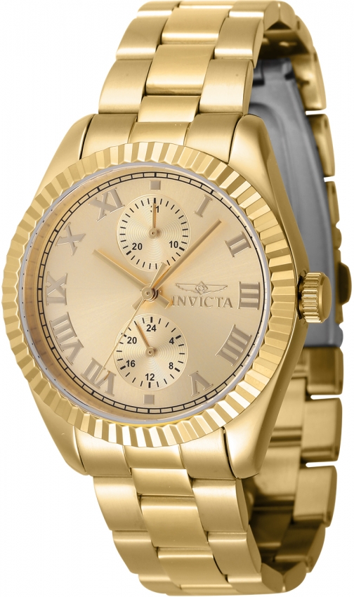 Invicta Specialty GMT Quartz Gold Dial Ladies Watch 47445 886678629404 ...