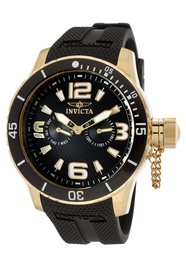 Invicta Specialty Multi-Function Black Dial Black Silicone Men's Watch ...