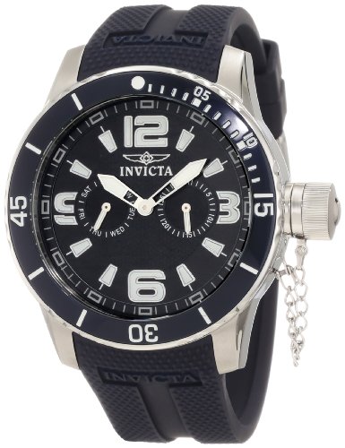 Invicta Specialty Navy Blue Dial Stainless Steel Navy Blue Rubber Men's ...