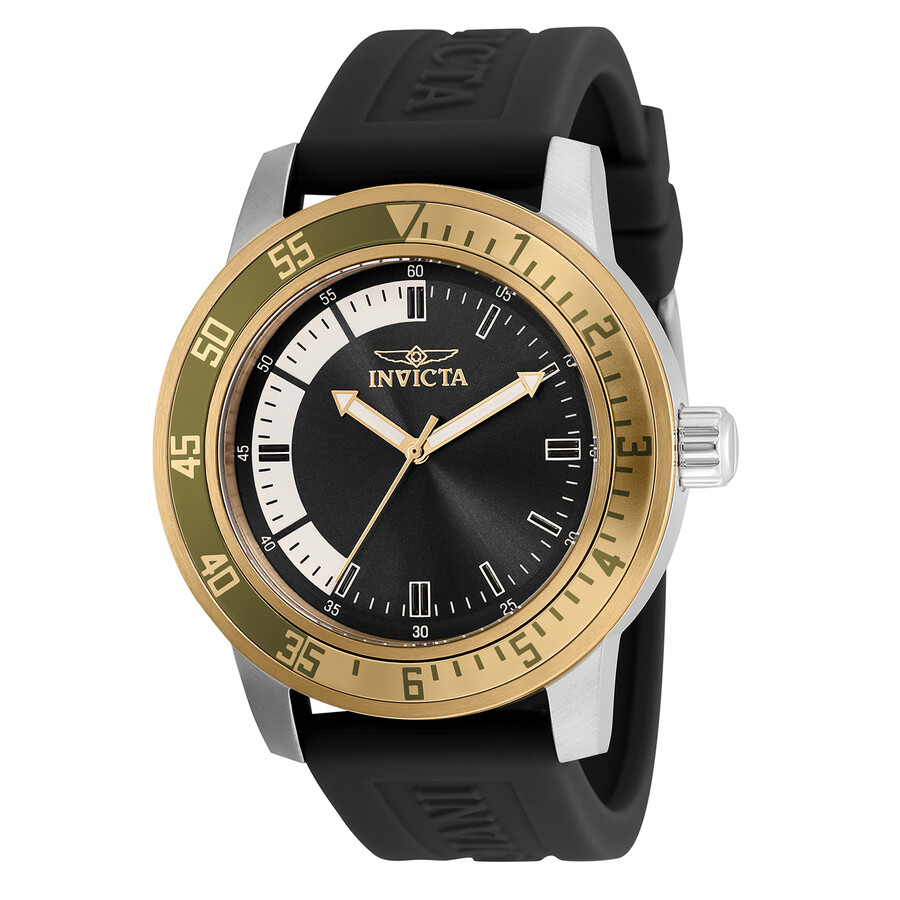 Invicta Specialty Quartz Black Dial Black Silicone Men's Watch 35682 ...