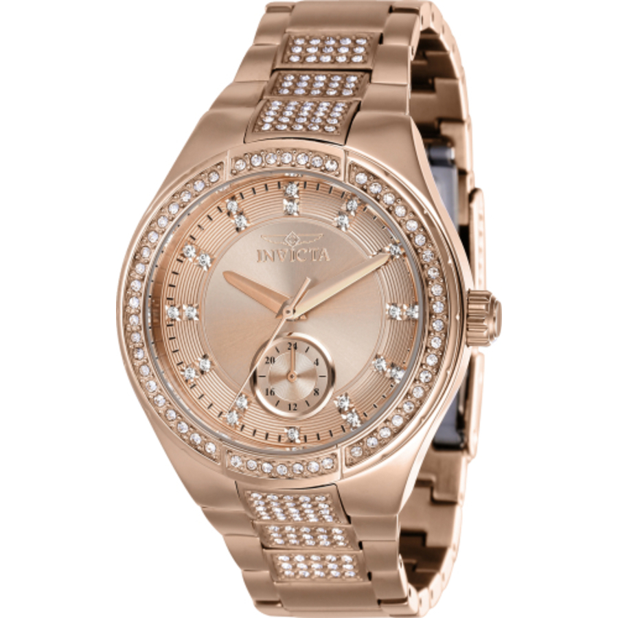Invicta Specialty Quartz Crystal Rose Dial Ladies Watch 38633 ...