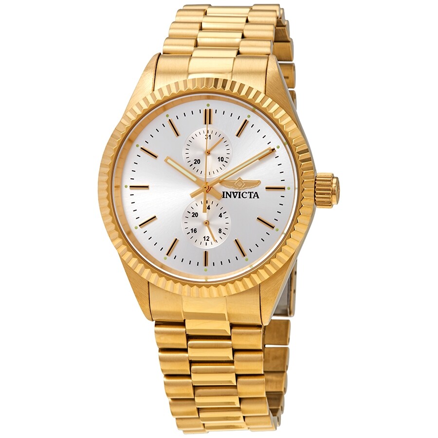 Invicta Specialty Silver Dial Yellow Gold-tone Men's Watch 29428 ...