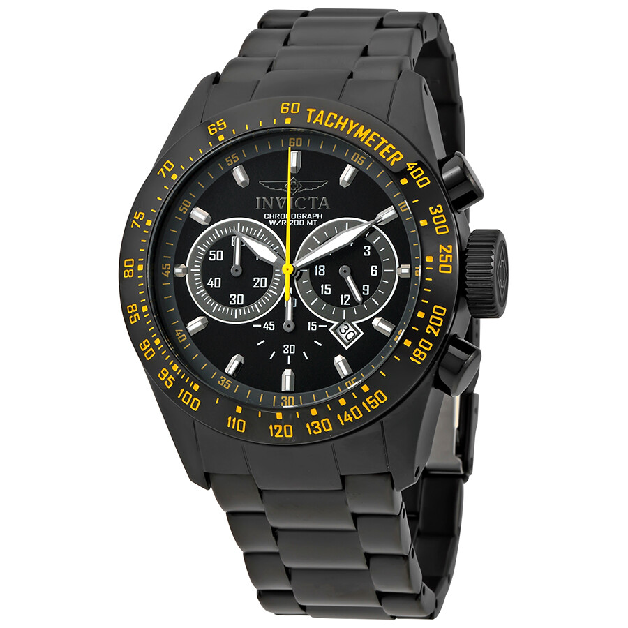 Invicta Speedway Chronograph Black Dial Black Ion-plated Men's Watch ...