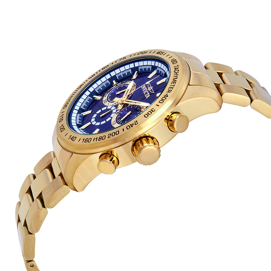 Invicta Speedway Chronograph Blue Dial Gold-plated Men's Watch 21797 ...