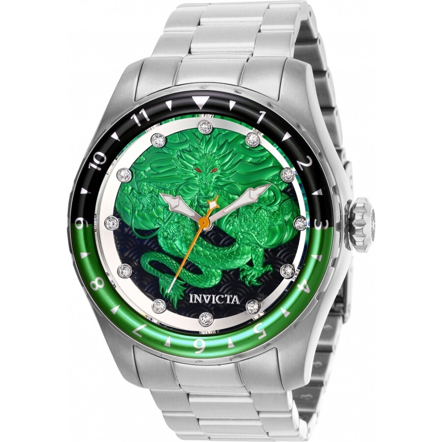 Invicta Speedway Dragon Automatic Crystal Green Dial Sprite Bezel Men's ...