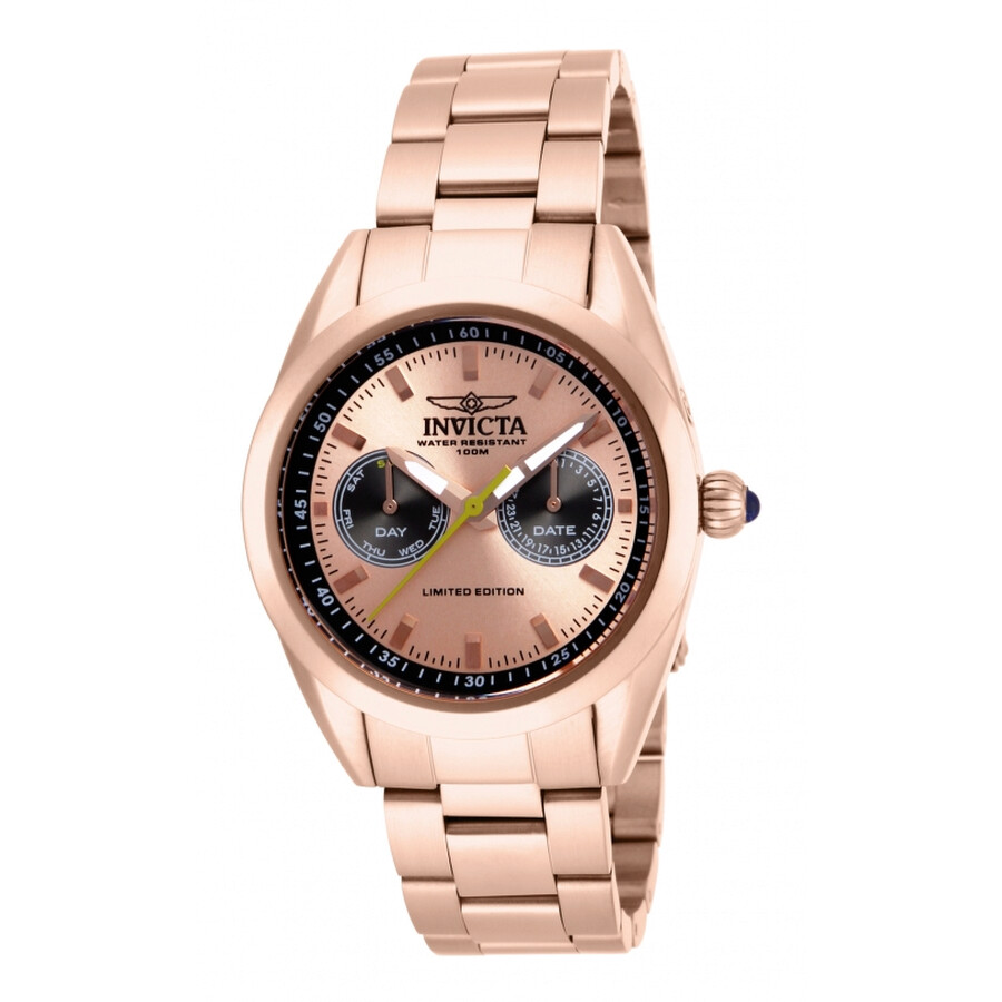 Invicta Speedway Multi-Function Rose Dial Rose Gold-tone Men's Watch ...