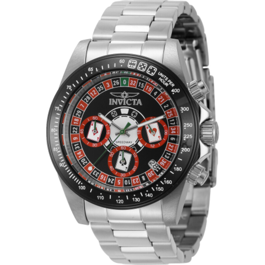 Invicta Speedway Roulette Casino Chronograph GMT Quartz Black Dial Men ...